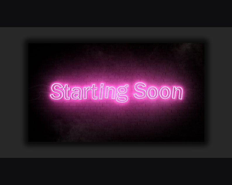 Animated Twitch Screens Pink Neon Stream Starting Soon Be - Etsy