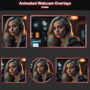 Animated Neon Red Webcam Overlays | Twitch Webcam Borders | Webcam ...