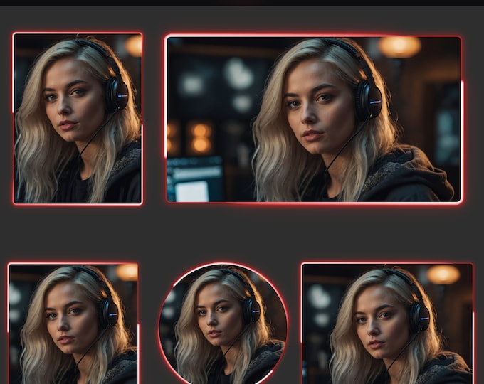 Animated Neon Red Webcam Overlays | Twitch Webcam Borders | Webcam ...