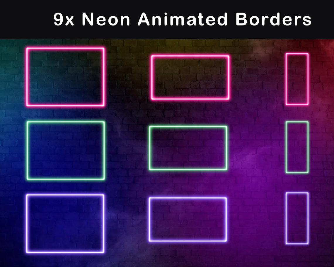 Twitch Animated Overlay Neon Twitch Stream Package - Etsy