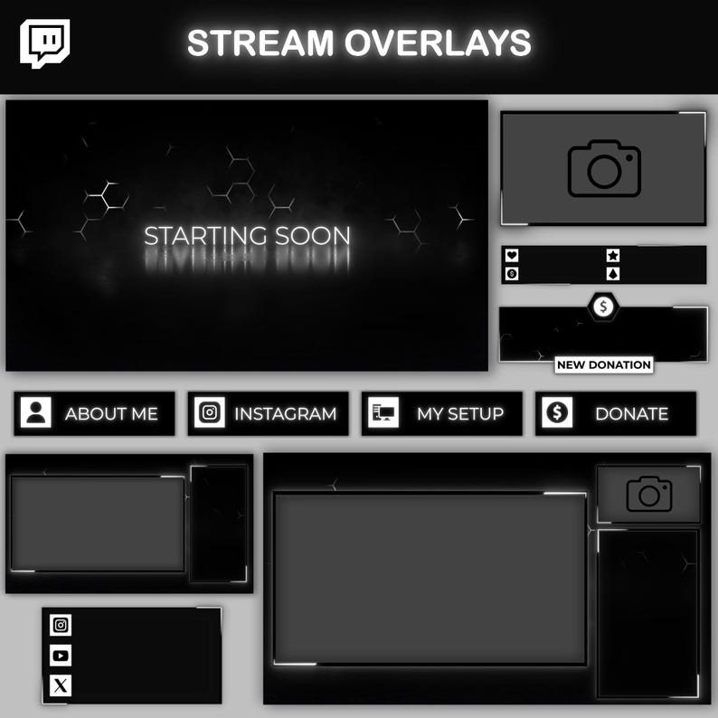 Animated Stream Overlays - Twitch and Tiktok Live Overlay Package ...