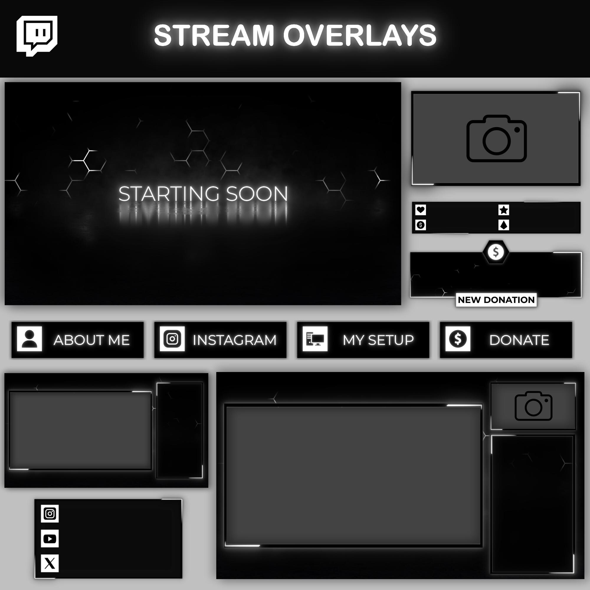 Animated Stream Overlays - Twitch and Tiktok Live Overlay Package ...