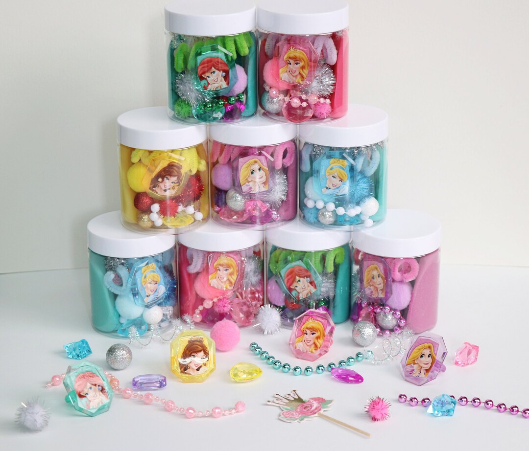 Princess Birthday Playdough Party Favors, Playdough to Go Jars ...