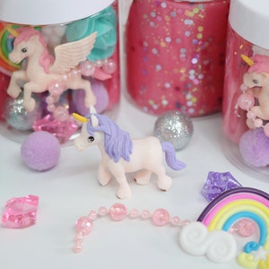 Unicorn Playdough Jar Party Favors, Girl Playdough Jars, Unicorn Theme ...