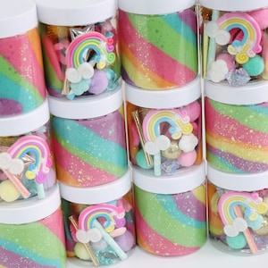 Pastel Rainbow Playdough Jar Party Favors, Sensory Playdough Jars ...