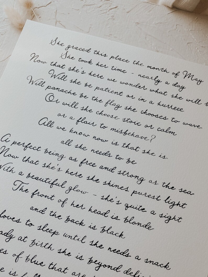 Calligraphy Poem / Personalized Nursery Gift / Hand Lettered Quote ...