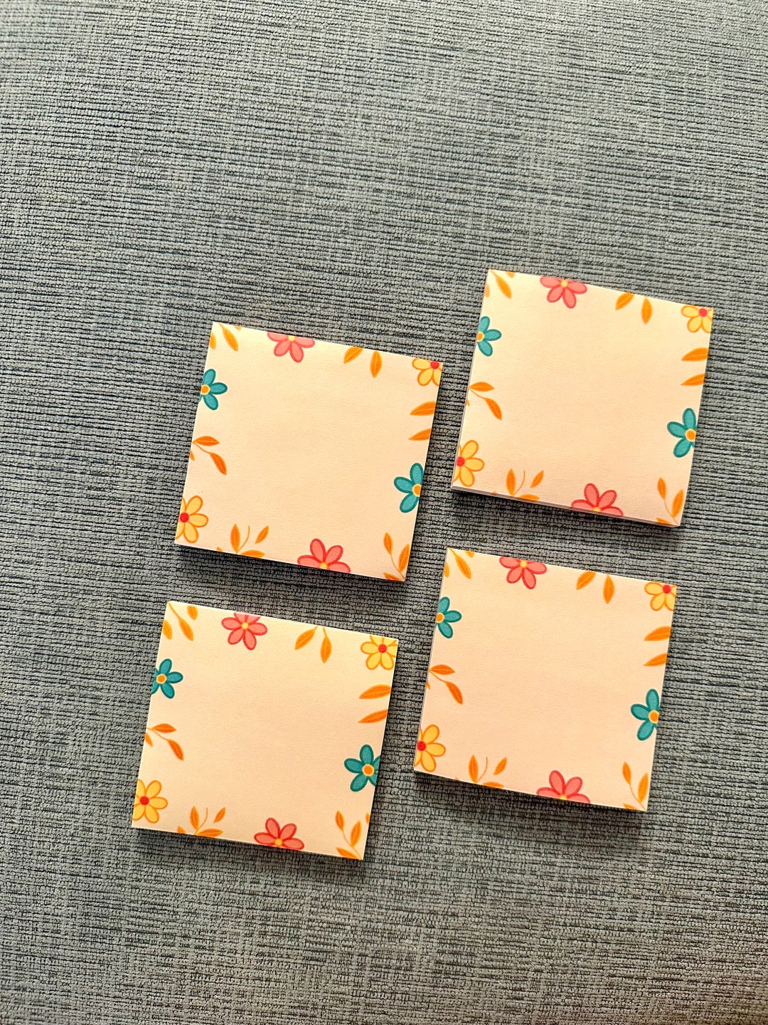 Floral Post-it Notes, Stationery, Memo Pad, Teacher Sticky Notes ...
