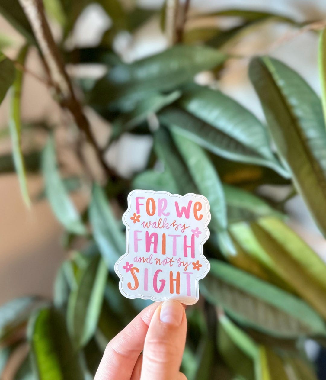 Walk by Faith Sticker, Bible Verse, Handmade Stationery, Glossy Sticker ...
