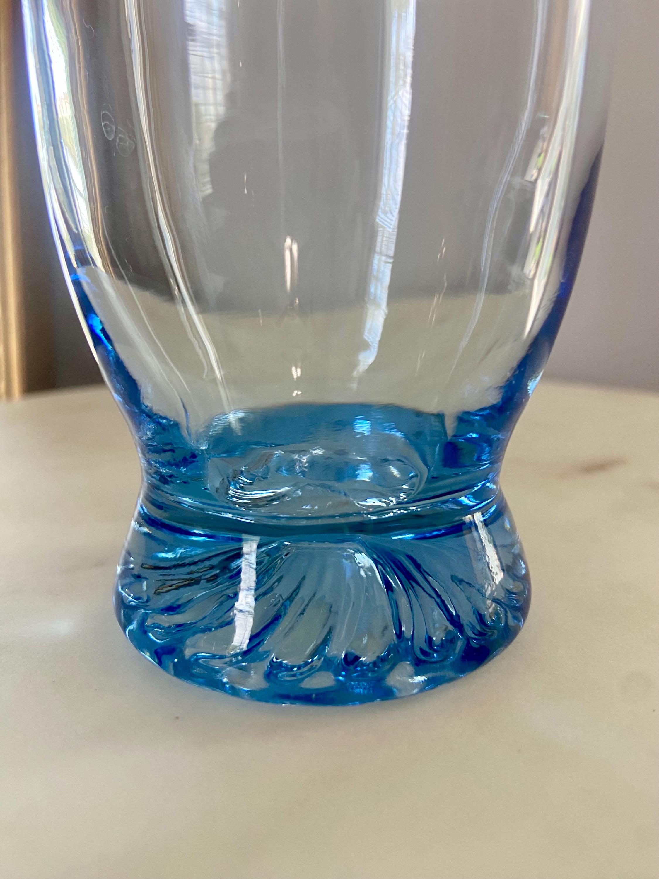Set of 8 Libbey Misty Blue Swirl Sapphire Highball Glasses – Vintage ...