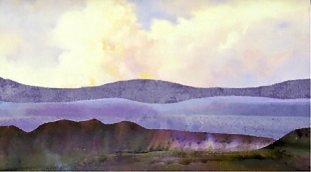 Misty Mountains Fabric Landscape Pattern - Etsy