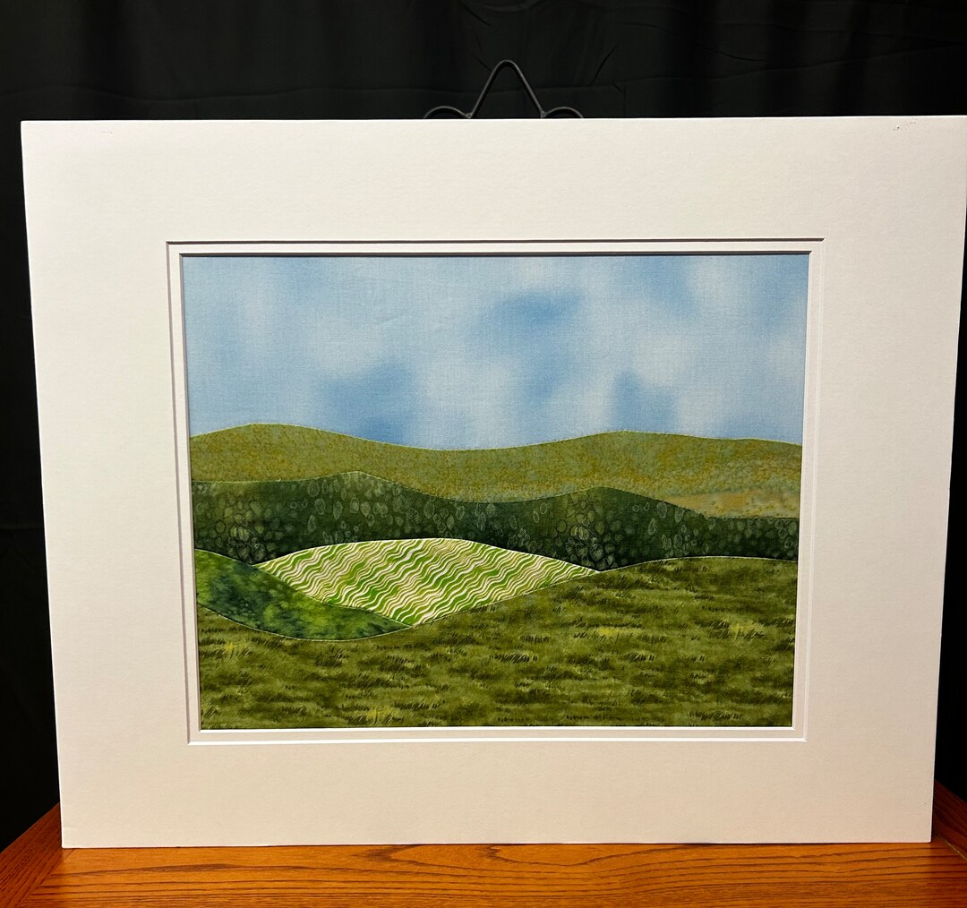 Green Fields - Original Fabric Landscape Art - Etsy