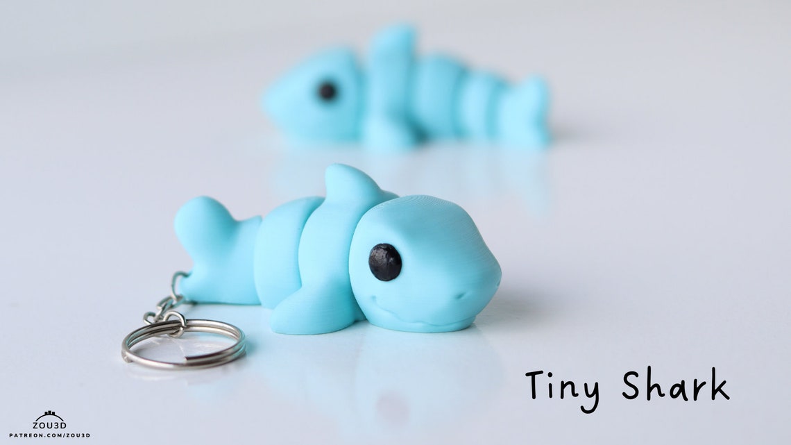3D Printed Flexi Shark Keychain – Articulated Fidget Toy - Etsy