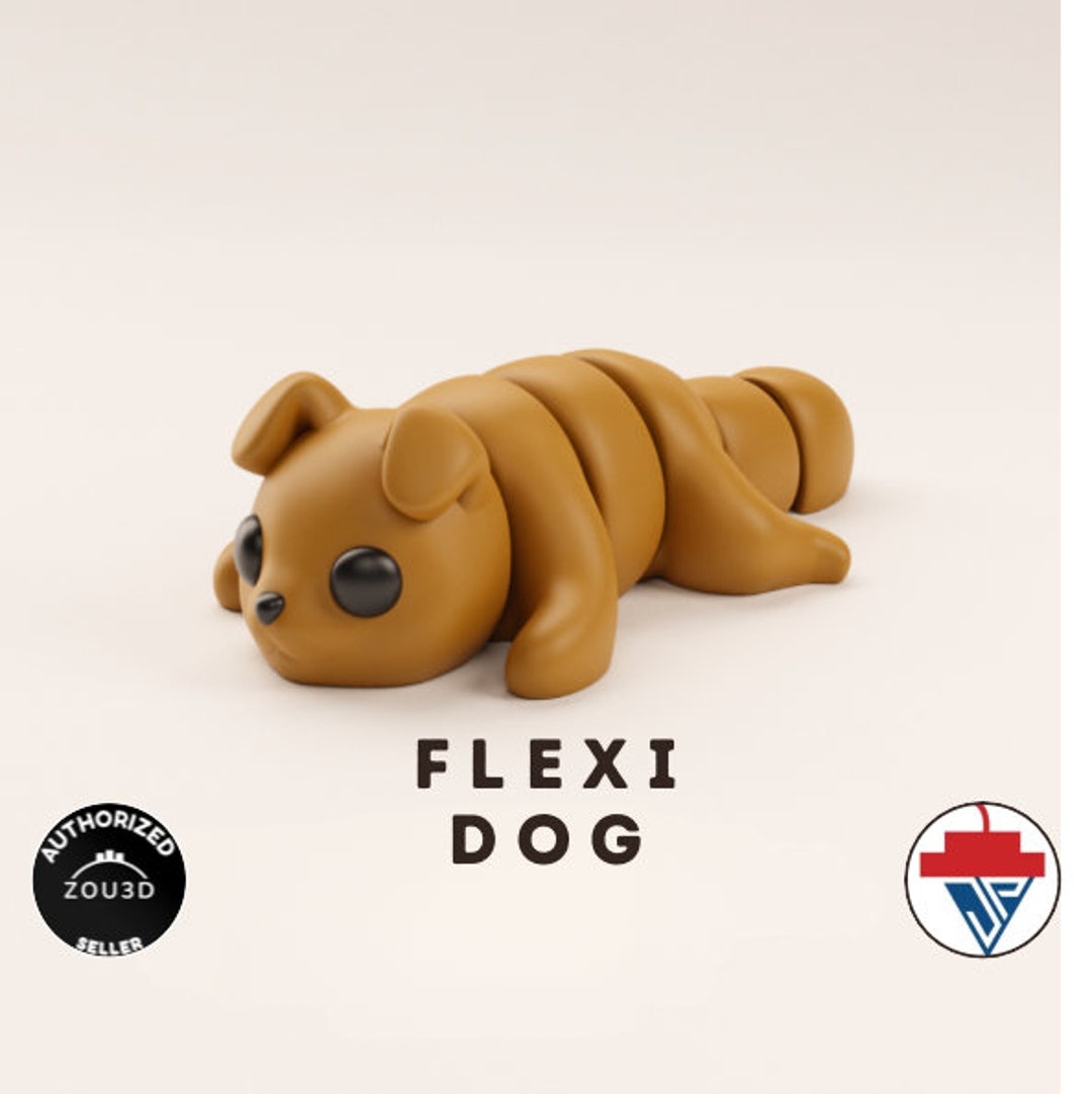 Flexi Dog Keychain – 3D Printed Articulated Dog Toy – Cute Fidget ...