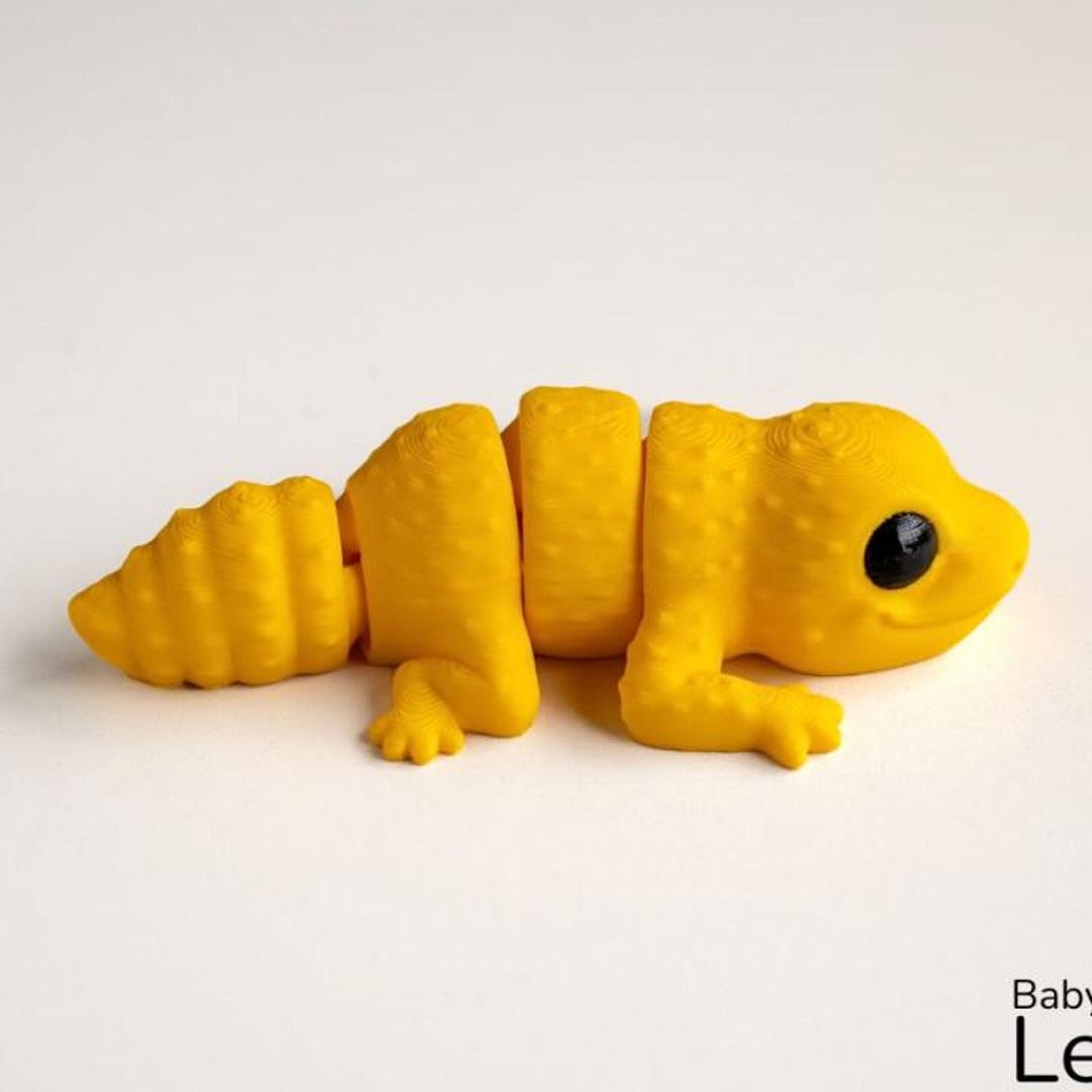 Flexi Leopard Gecko Keychain – 3D Printed Articulated Gecko Toy – Cute ...