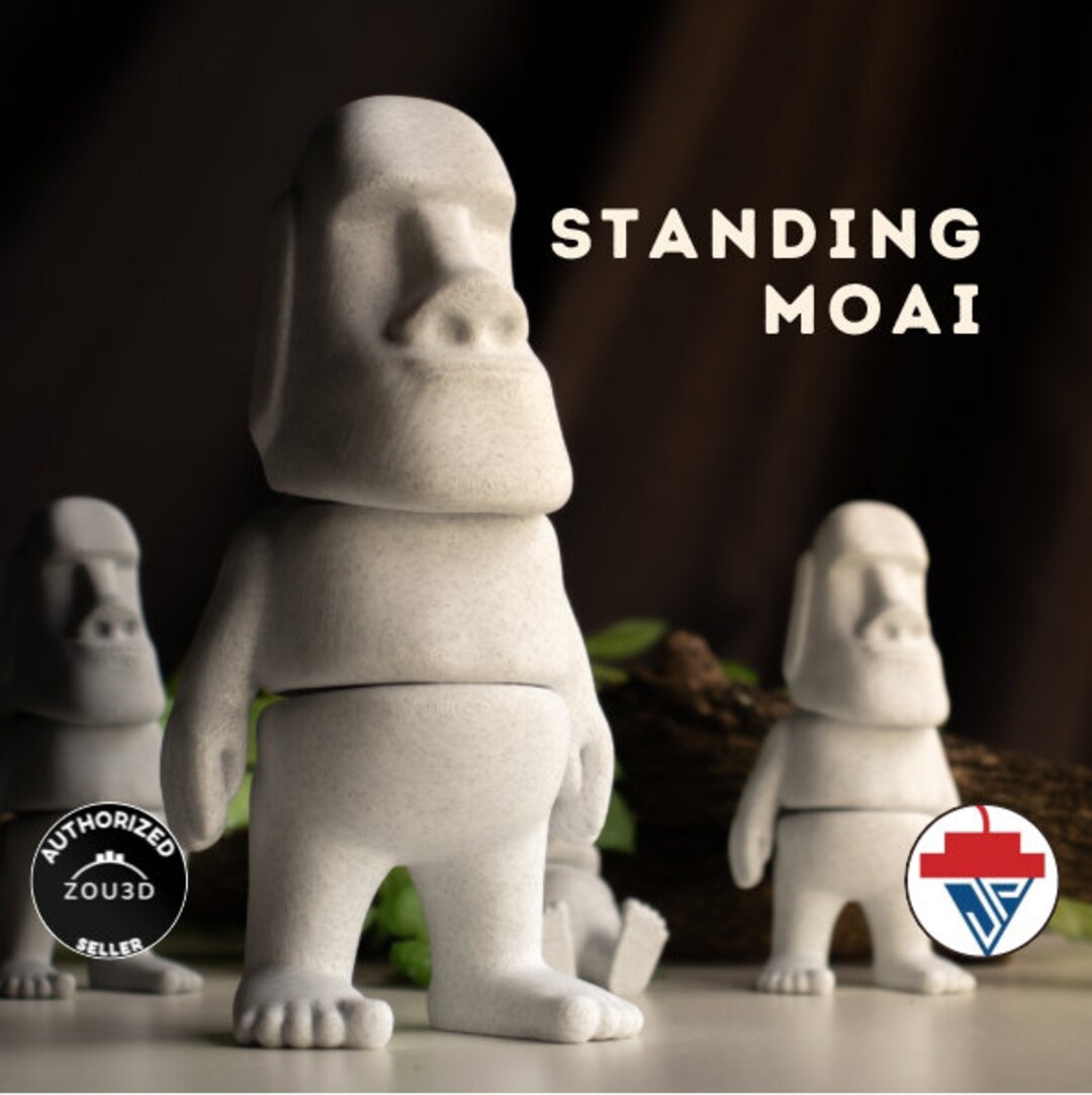 Flexi Moai Keychain – 3D Printed Articulated Easter Island Head – Fun ...