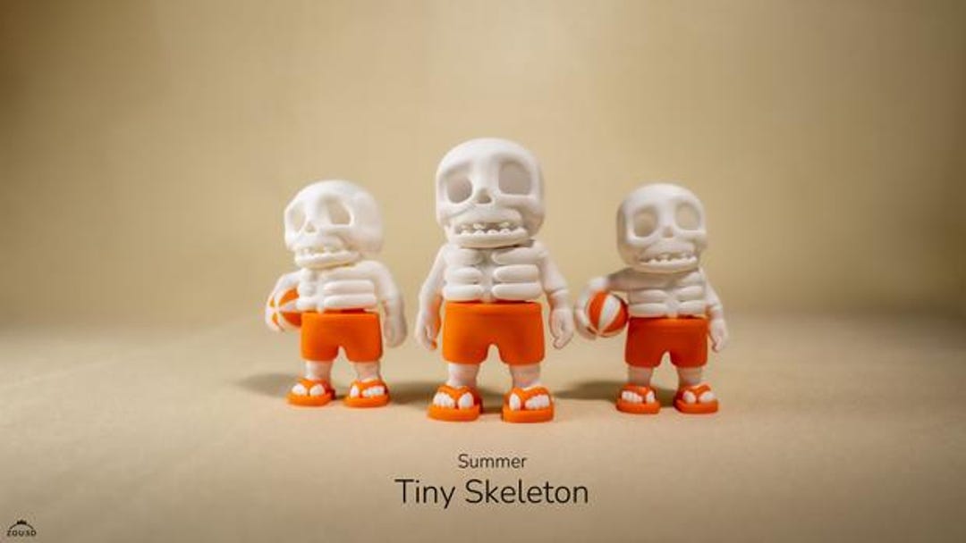 Flexi Summer Skeleton Keychain – 3D Printed Beach Skeleton With Shorts ...