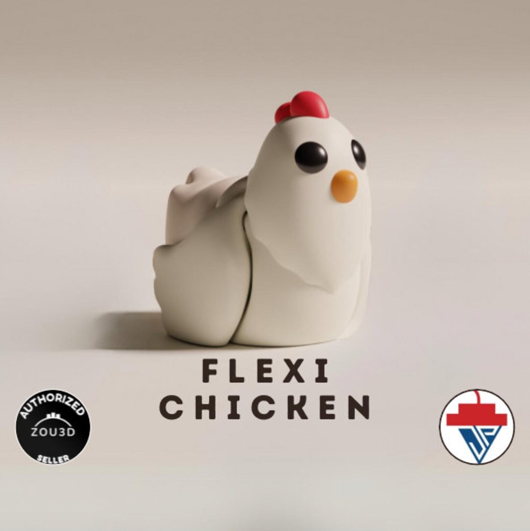 3D Printed Flexi Chicken Keychain – Articulated Farm Animal Fidget - Etsy