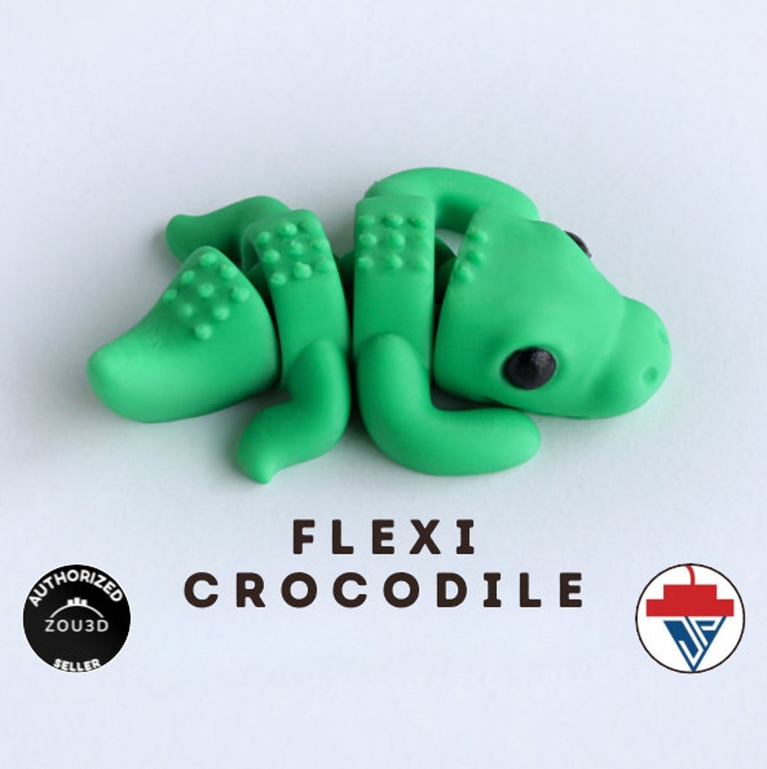 Flexi Crocodile Keychain – 3D Printed Articulated Reptile Toy – Cute ...