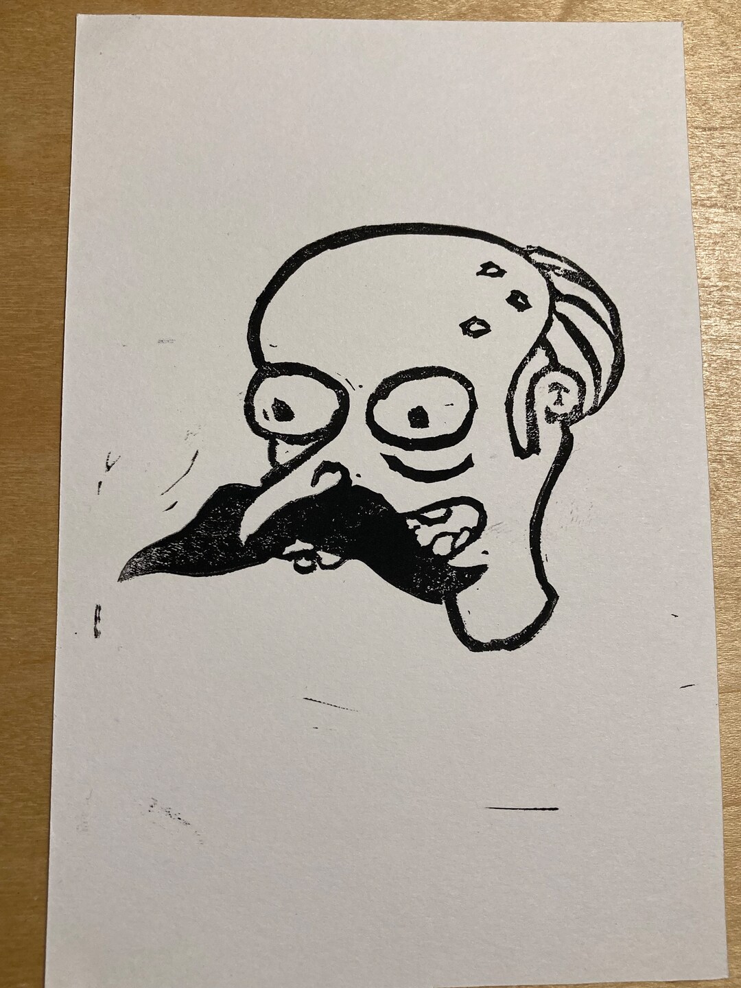 Mr. Snrub Linocut Print - Etsy