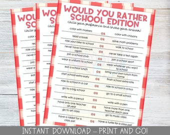 Printable Super Bowl Would You Rather This or That Game / for Kids ...