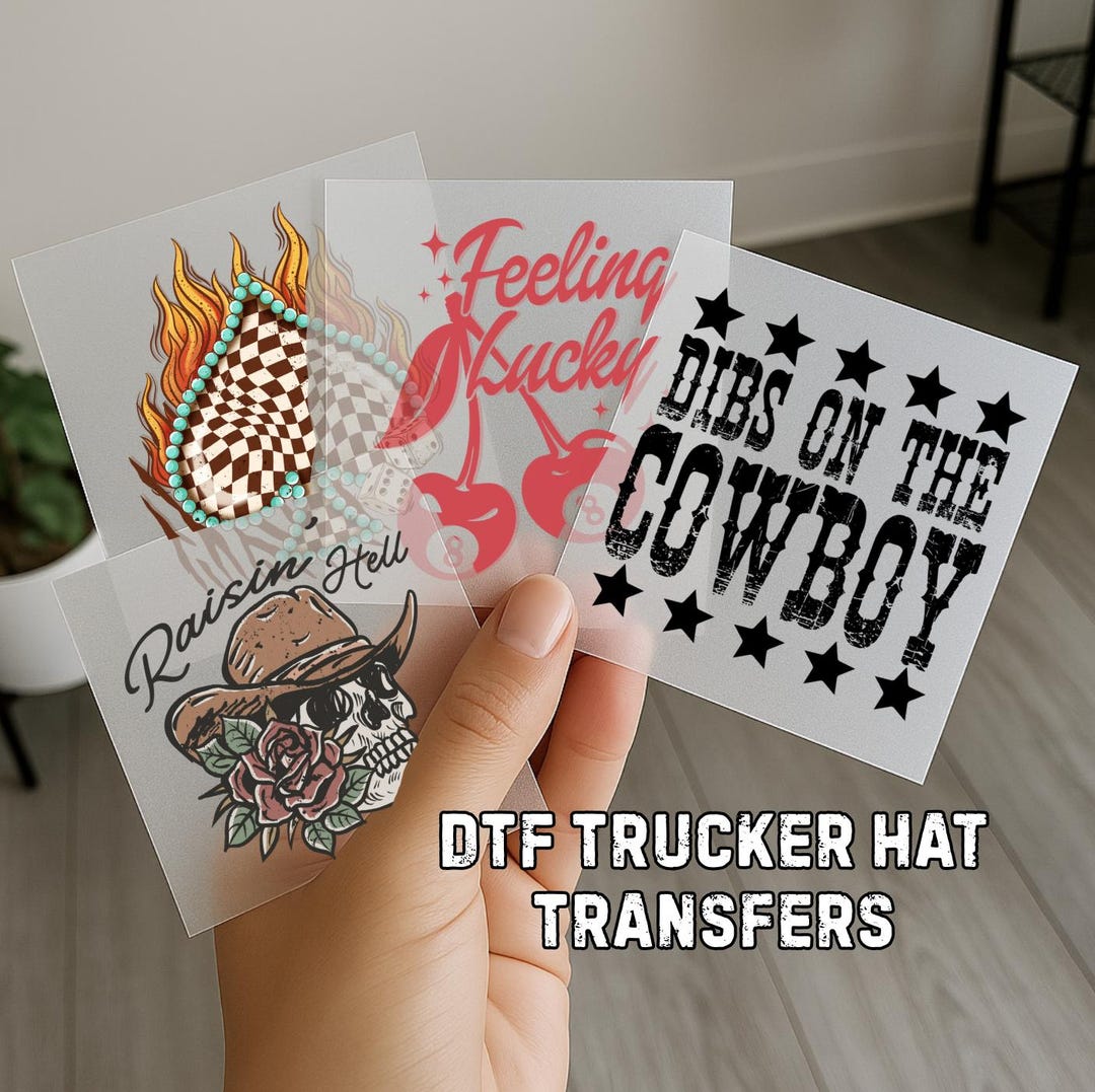 DTF Transfers, Trucker Hat Patch, Western Dtf Hat Prints, Cowgirl DTF ...
