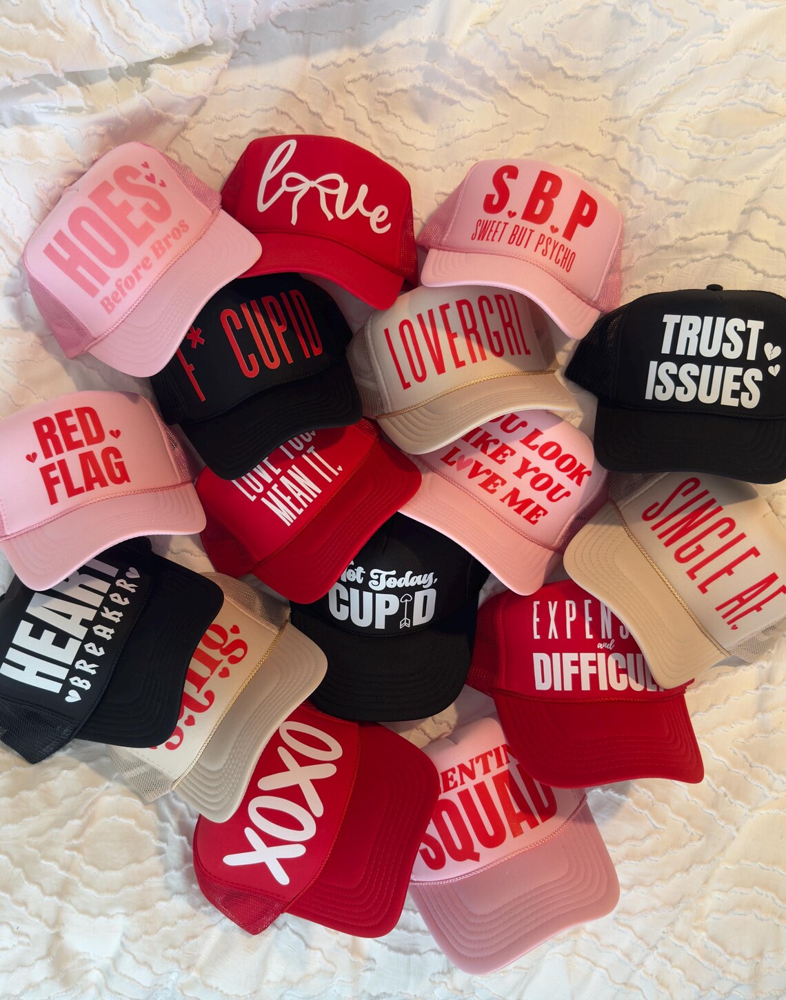 Valentine Trucker Hat, Funny Valentine's Day Galentine Party Gift, XOXO ...