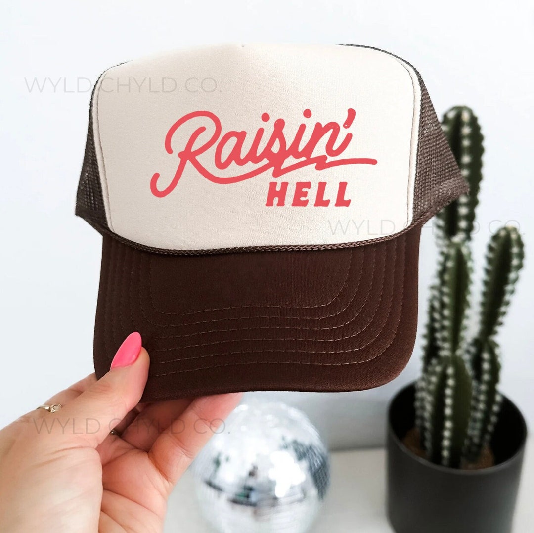 Raisin' Hell Cowgirl Trucker Hat, Western Cowboy Trucker Hat, Cute ...