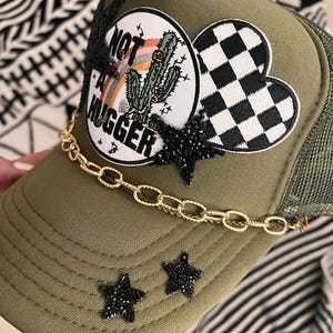 Country Cowgirl Trucker Hat, Embroidered Patch Hat, Checkered Women's ...
