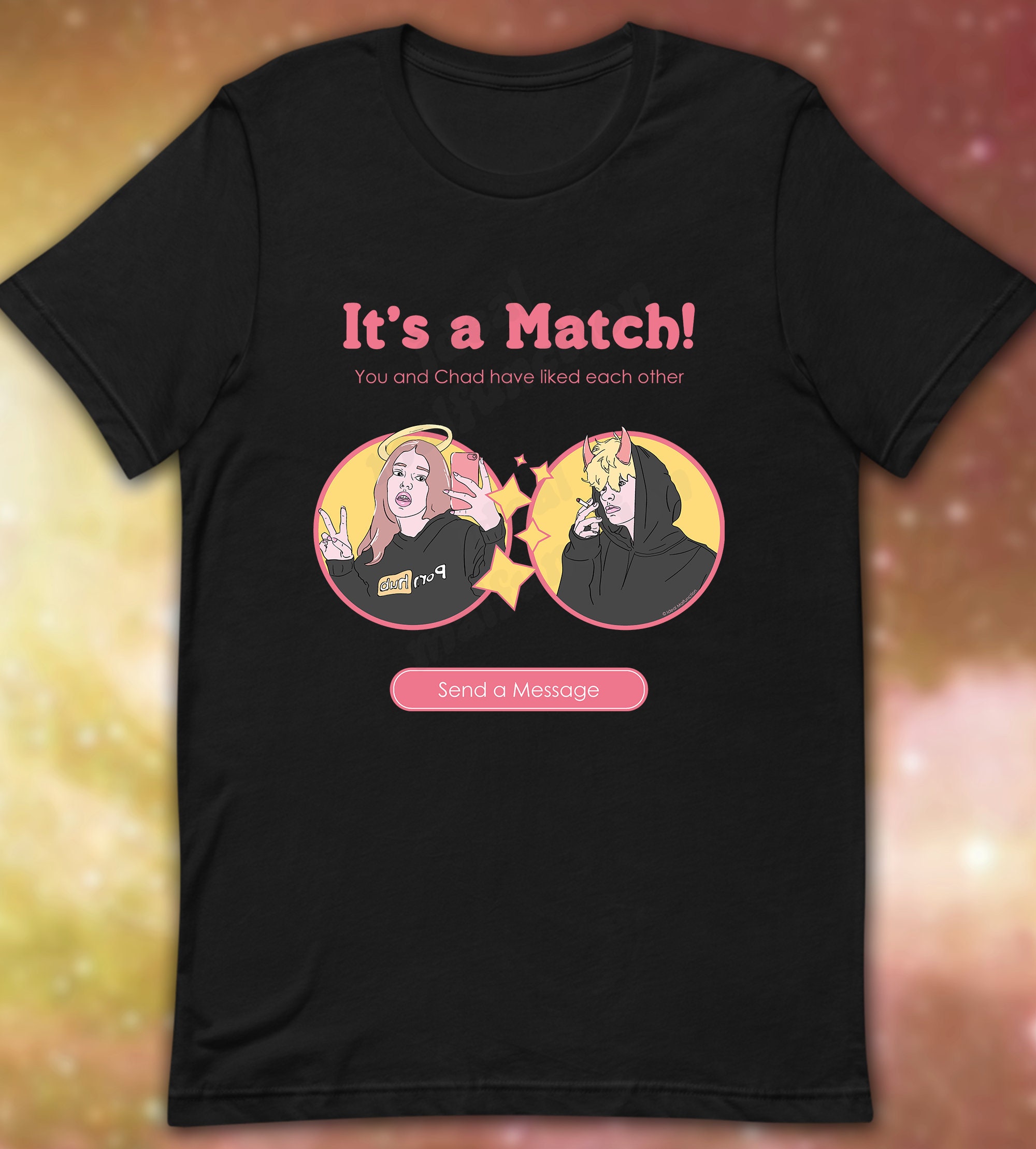 Tinder Love Shirt, It's a Match, Aesthetic Pastel Tee, Angel Demon Girl ...