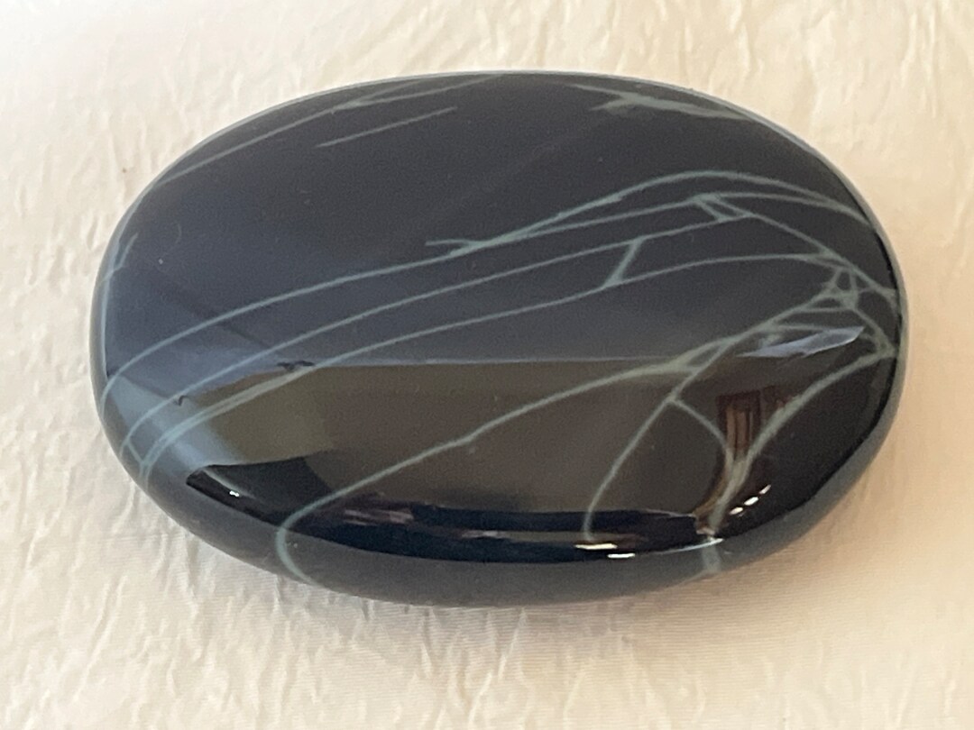 Spiderweb Obsidian Hand Stone - Etsy