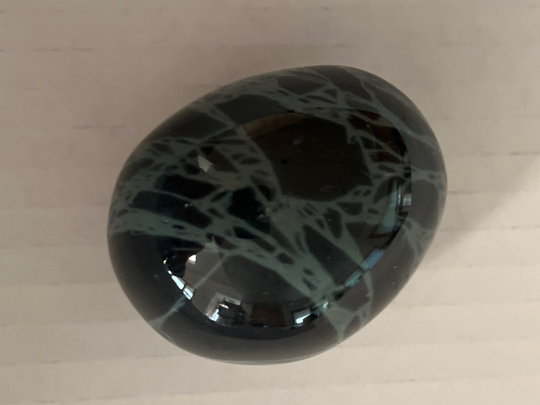 Spiderweb Obsidian Palm Stone - Etsy