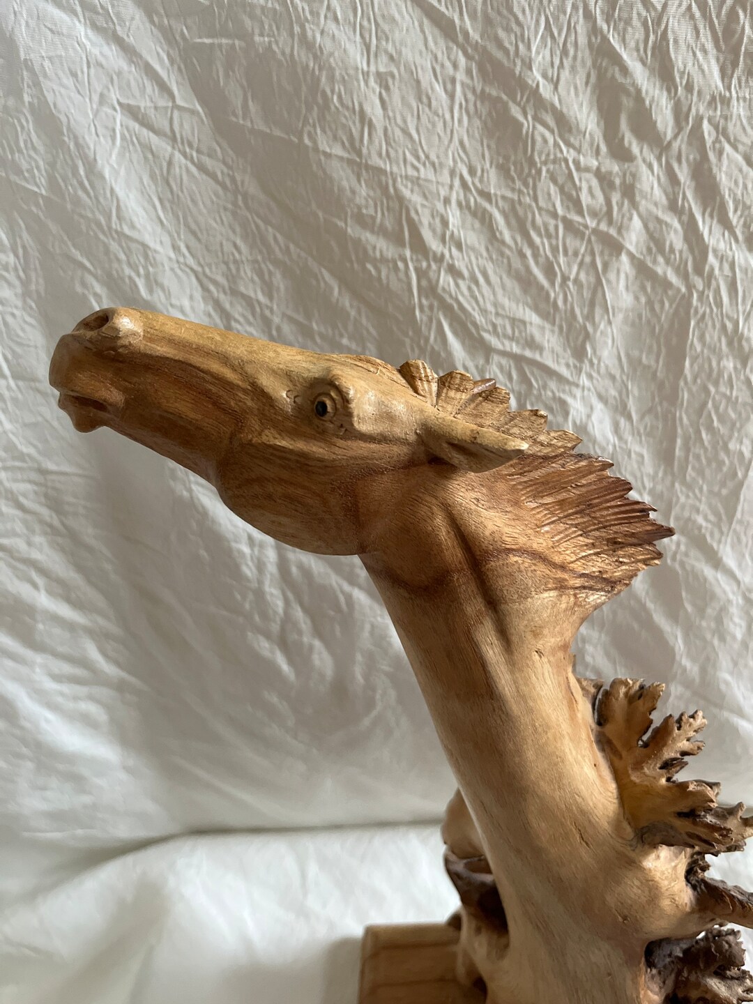 Carved Chinaberry Wood Horse Torso Sculpture - Etsy