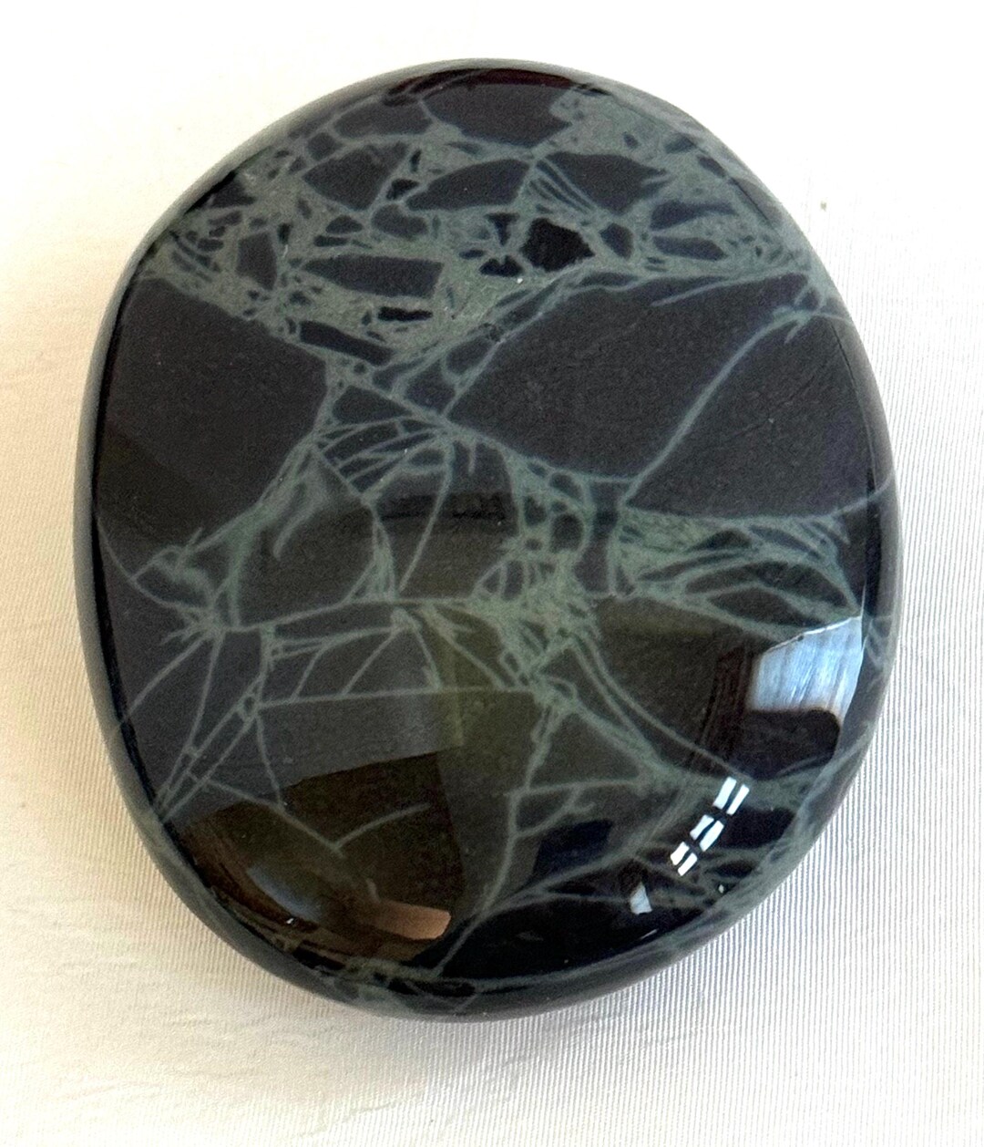 Spiderweb Obsidian Hand Stone - Etsy