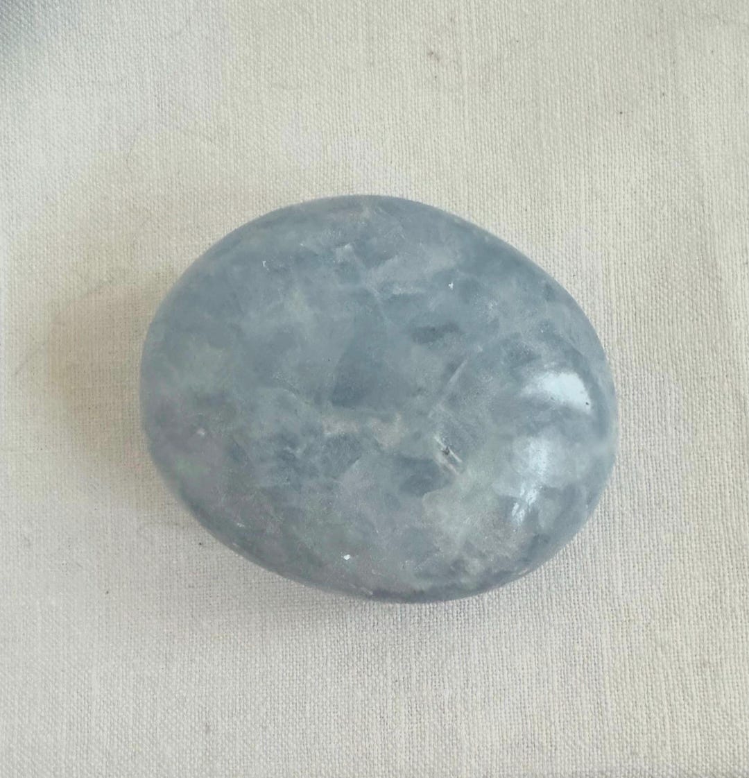 Blue Calcite Hand Stone - Etsy