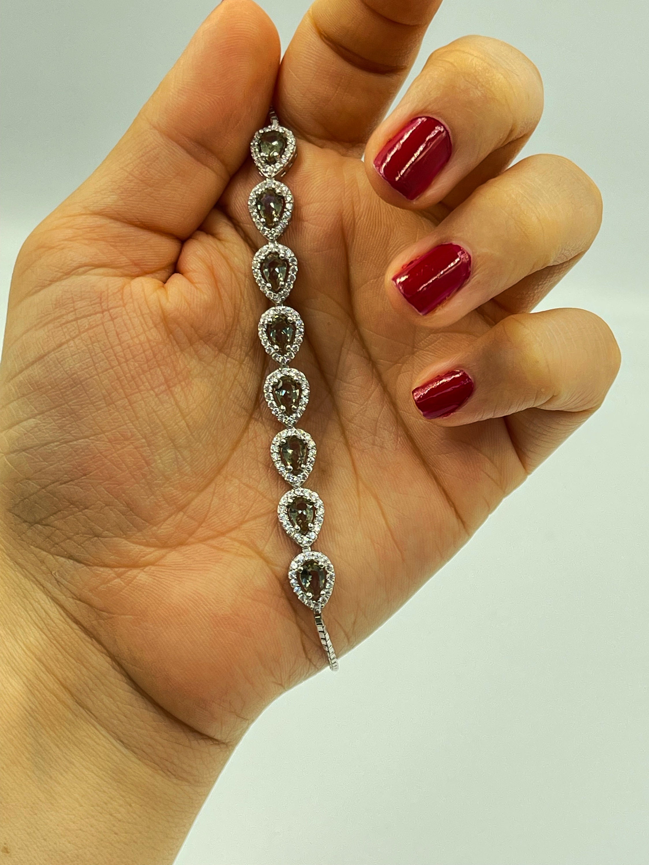 Zultanite Gemstone Silver Bracelet Color Changing Stone | Etsy