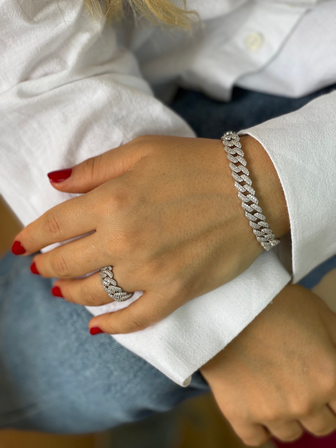 Silver Miami Cuban Bracelet Unisex Cuban Bracelet 9mm Width - Etsy