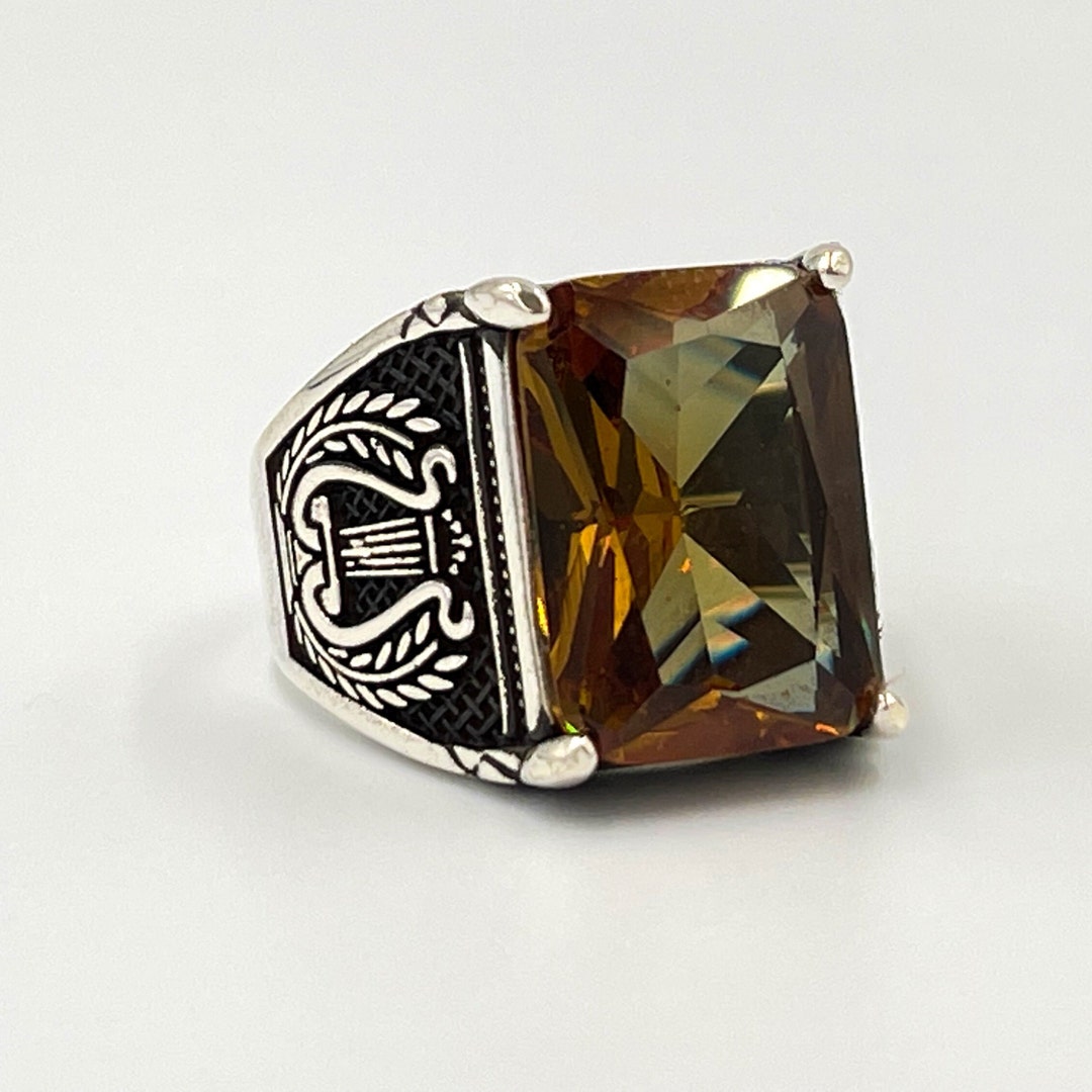 Turkish Diaspore Men's Silver Ring, Zultanite Stone Men's Ring, Color ...