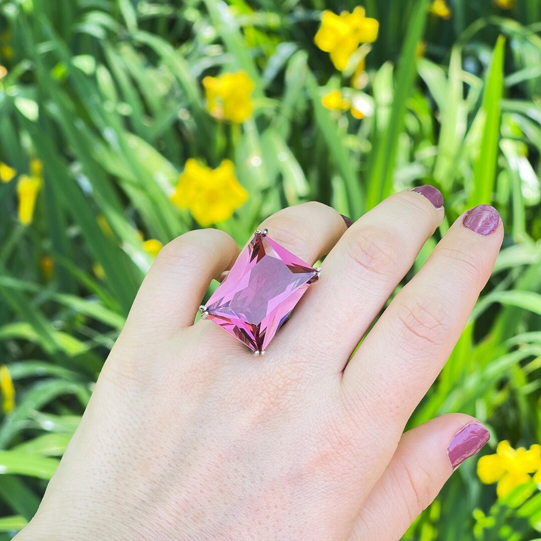 Huge Zultanite Stone Silver Ring, Color Changing Stone Silver Ring ...