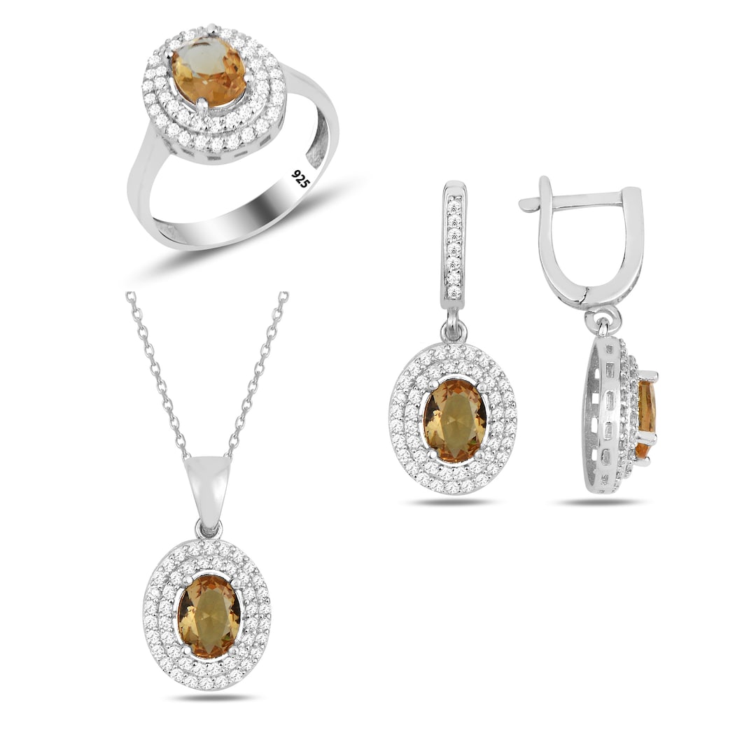 Oval Zultanite Silver Jewelry Set, 925 Sterling Silver Sultanite Set ...