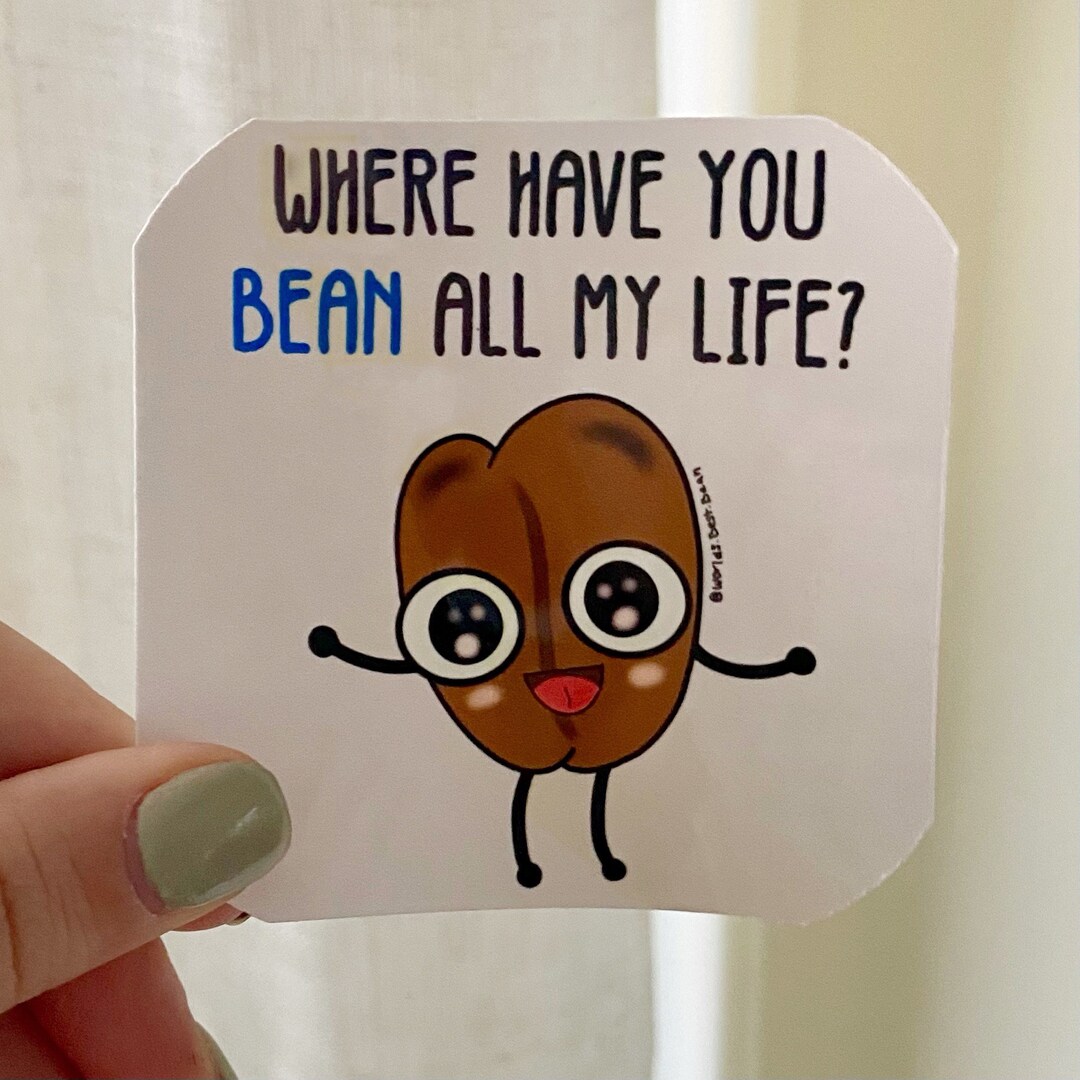 Worldsbestbean Coffee Shop Sticker | Coffee Bean | Coffee Pun Bean - Etsy