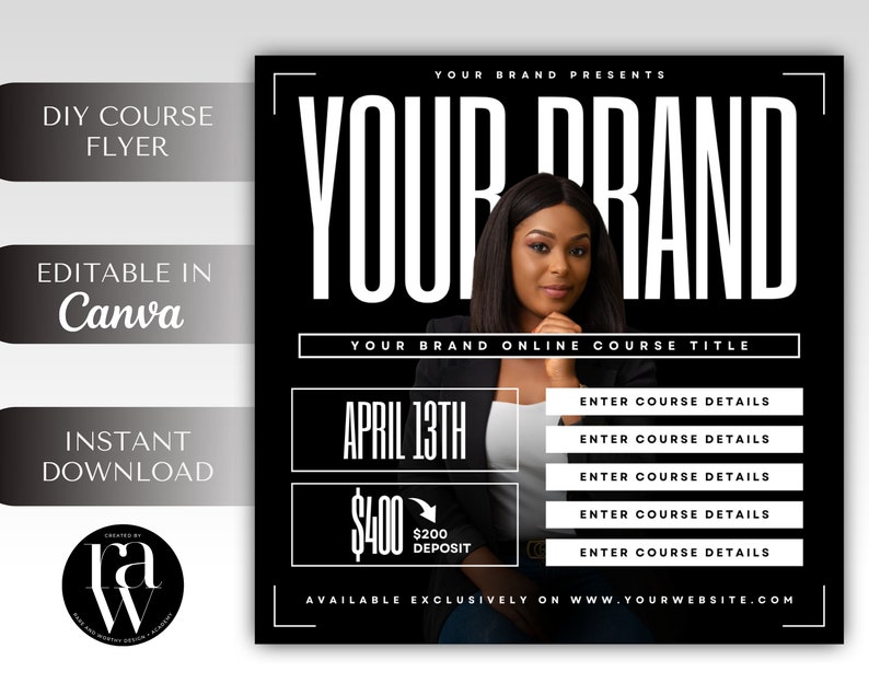 High-end Masterclass Flyer | DIY Course Flyer | DIY Canva Template ...
