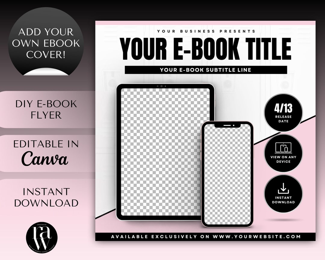 DIY E-book Flyer Canva Template Editable Canva Flyer Book Flyer ...
