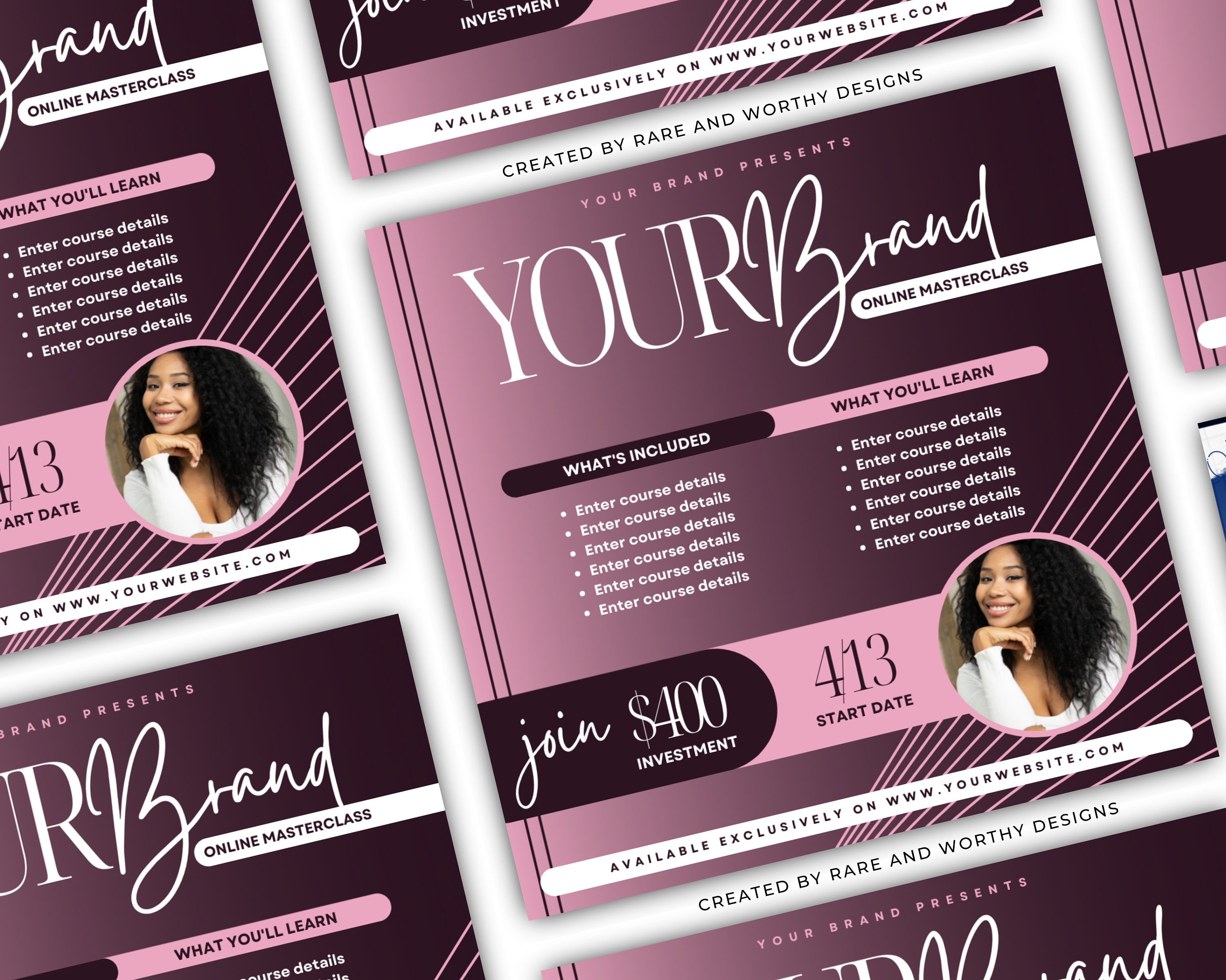 DIY Course Flyer | Elegant Masterclass Flyer | DIY Canva Template ...