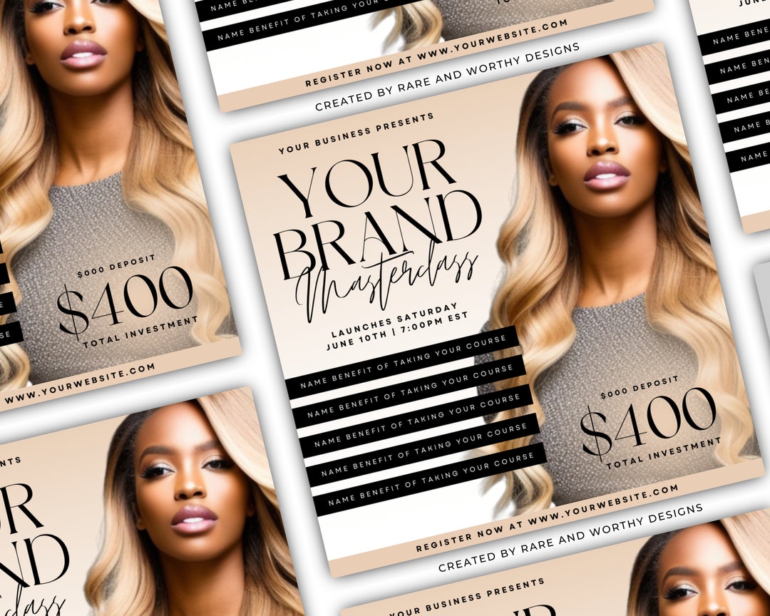 DIY Course Flyer | Canva Template | Editable Canva Flyer | Masterclass ...