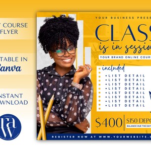 DIY Course Flyer | Canva Template | Editable Canva Flyer | Masterclass ...