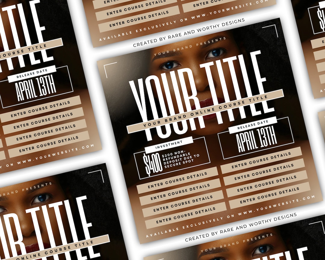 High-end Masterclass Flyer DIY Course Flyer DIY Canva Template Editable ...