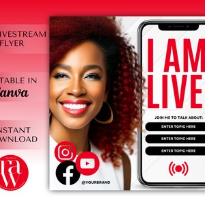 DIY Livestream Flyer | Canva Template | Editable Canva Flyer | Going ...