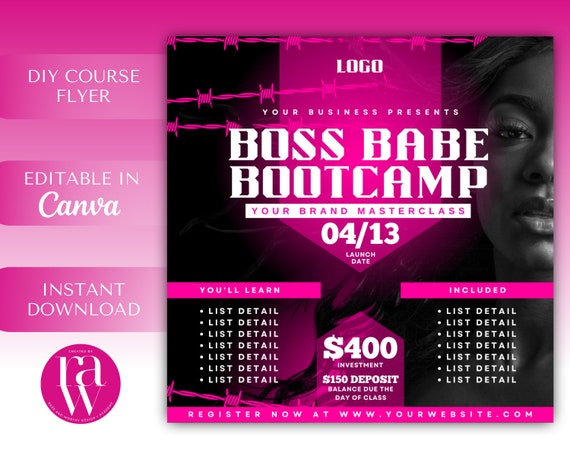 DIY Course Flyer Canva Template Editable Canva Flyer - Etsy