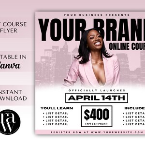 DIY Course Flyer | Canva Template | Editable Canva Flyer | Masterclass ...