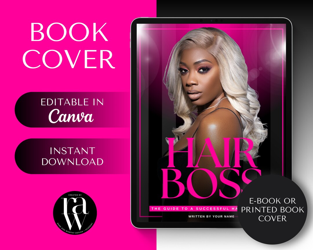 Hair Boss E-book Cover | Editable Book Cover | Hair Business E-book ...